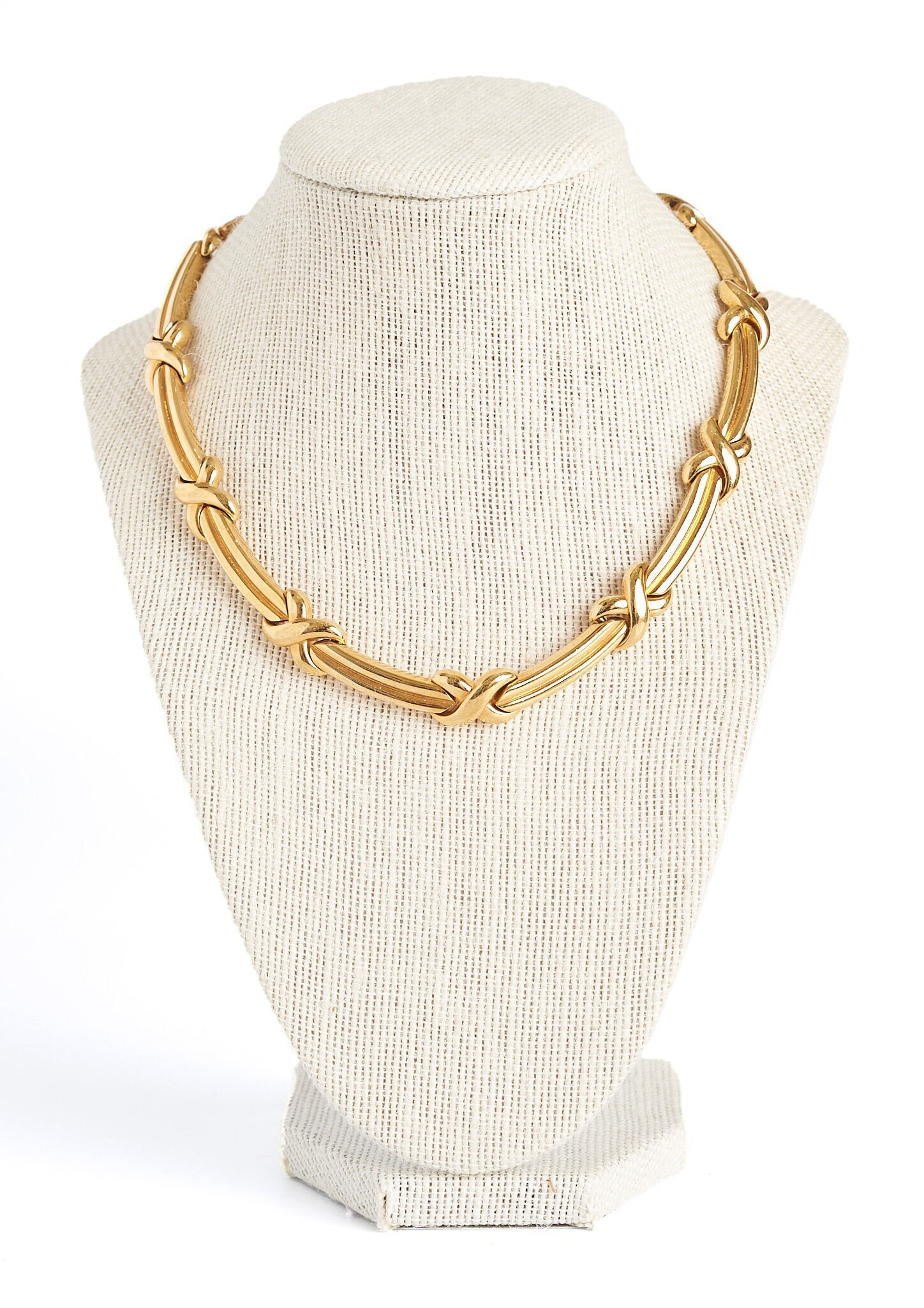Vintage Gold Plated Necklace, Push Button Clasp, Gold Plated Necklace ...