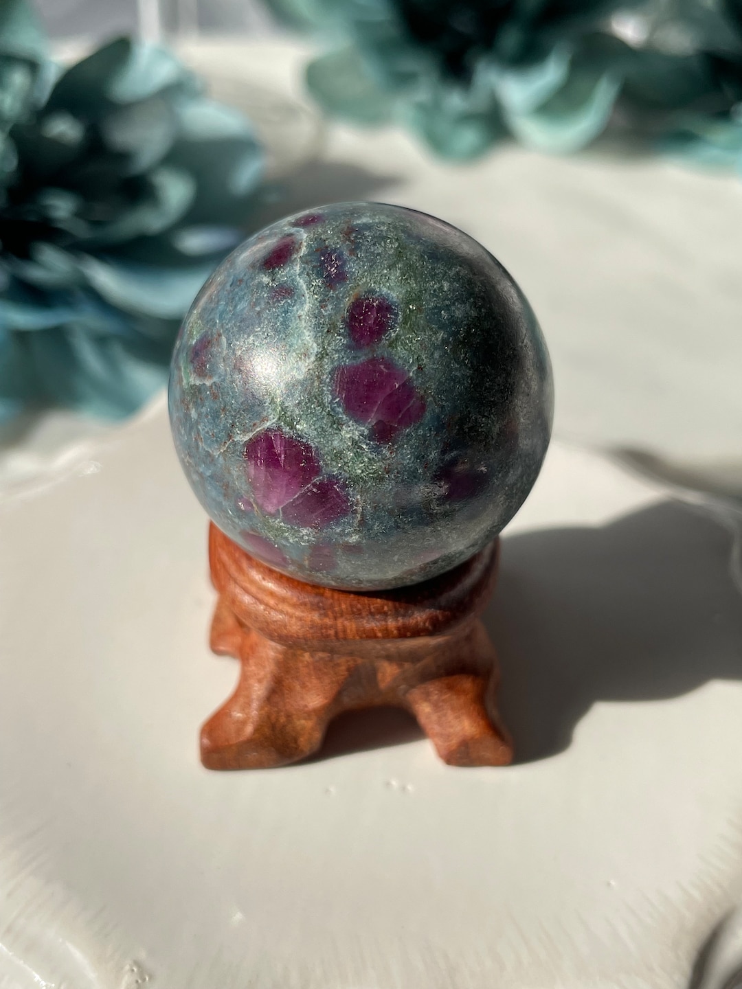 Mini Ruby in Kyanite Sphere Polished one Sphere - Etsy