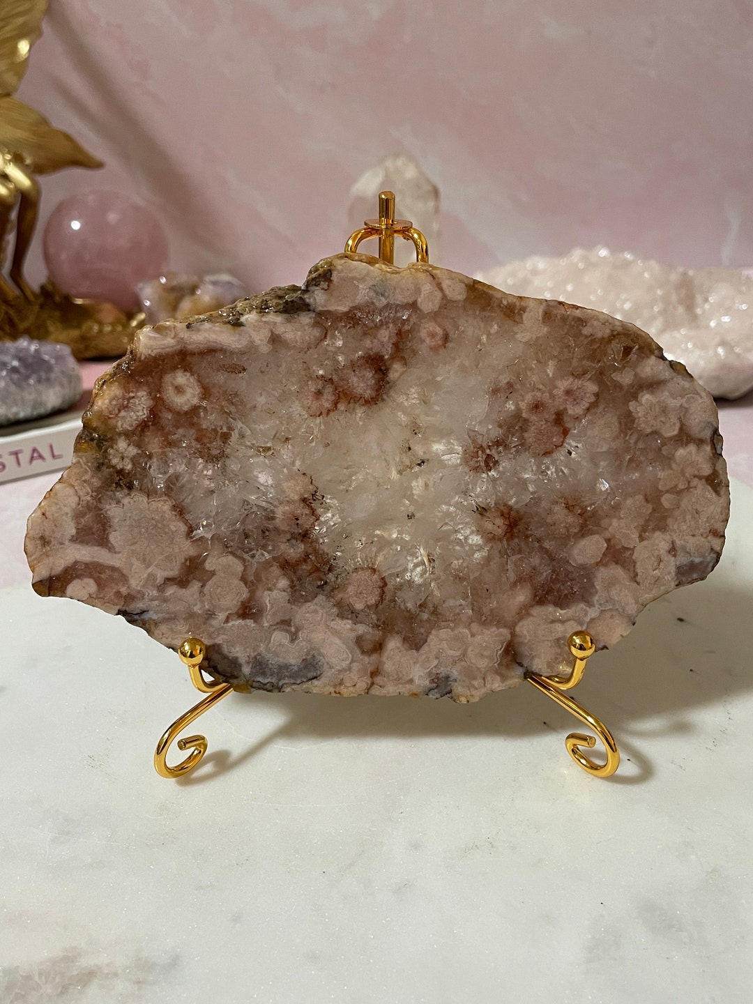 Gorgeous Quartzy Flower Agate Slab - Etsy