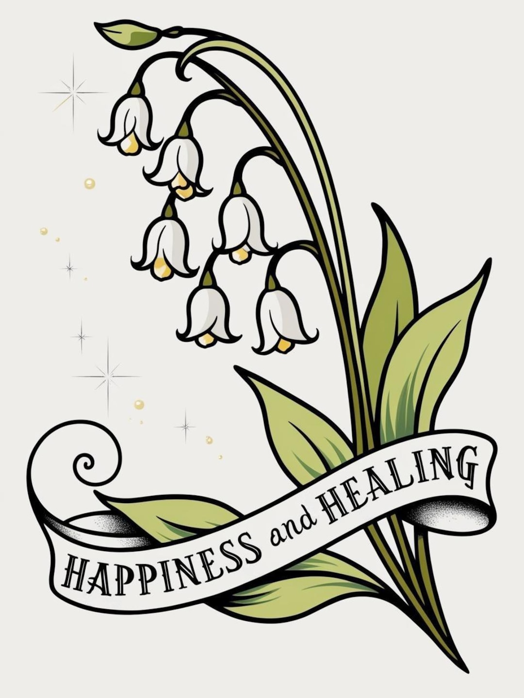 May Birth Flower Tattoo Flash SVG | Lily of the Valley Happiness and ...
