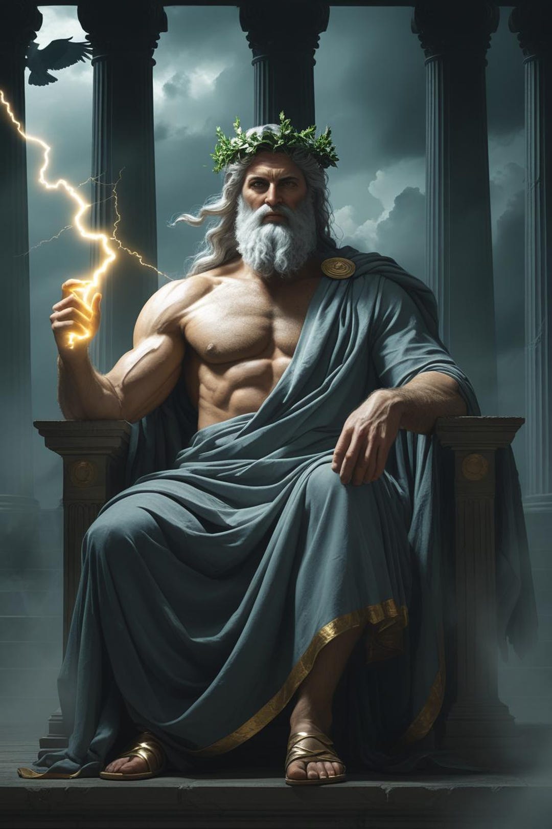 Zeus Sfumato Portrait: Greek God Art, Olympus Decor (digital Download ...