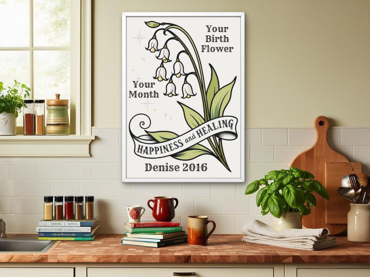 May Birth Flower Tattoo Flash Poster W/tattoo Stencil SVG | Lily of the ...