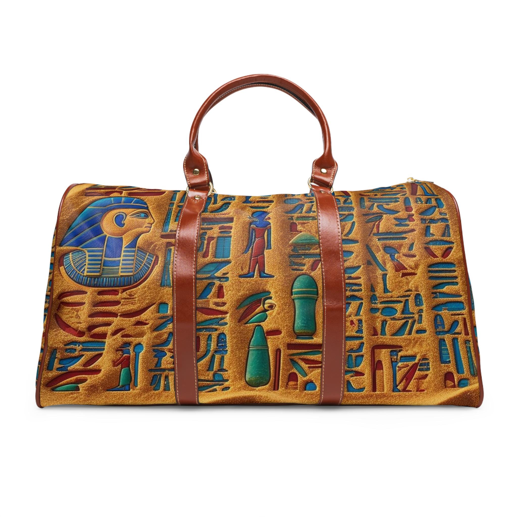 Travel Bag, Egyptian Hieroglyphs Design, Tote Bag, Overnight Bag ...