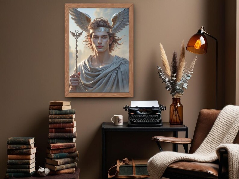 Hermes God Portrait: Sfumato Greek Mythology Print (digital Download ...