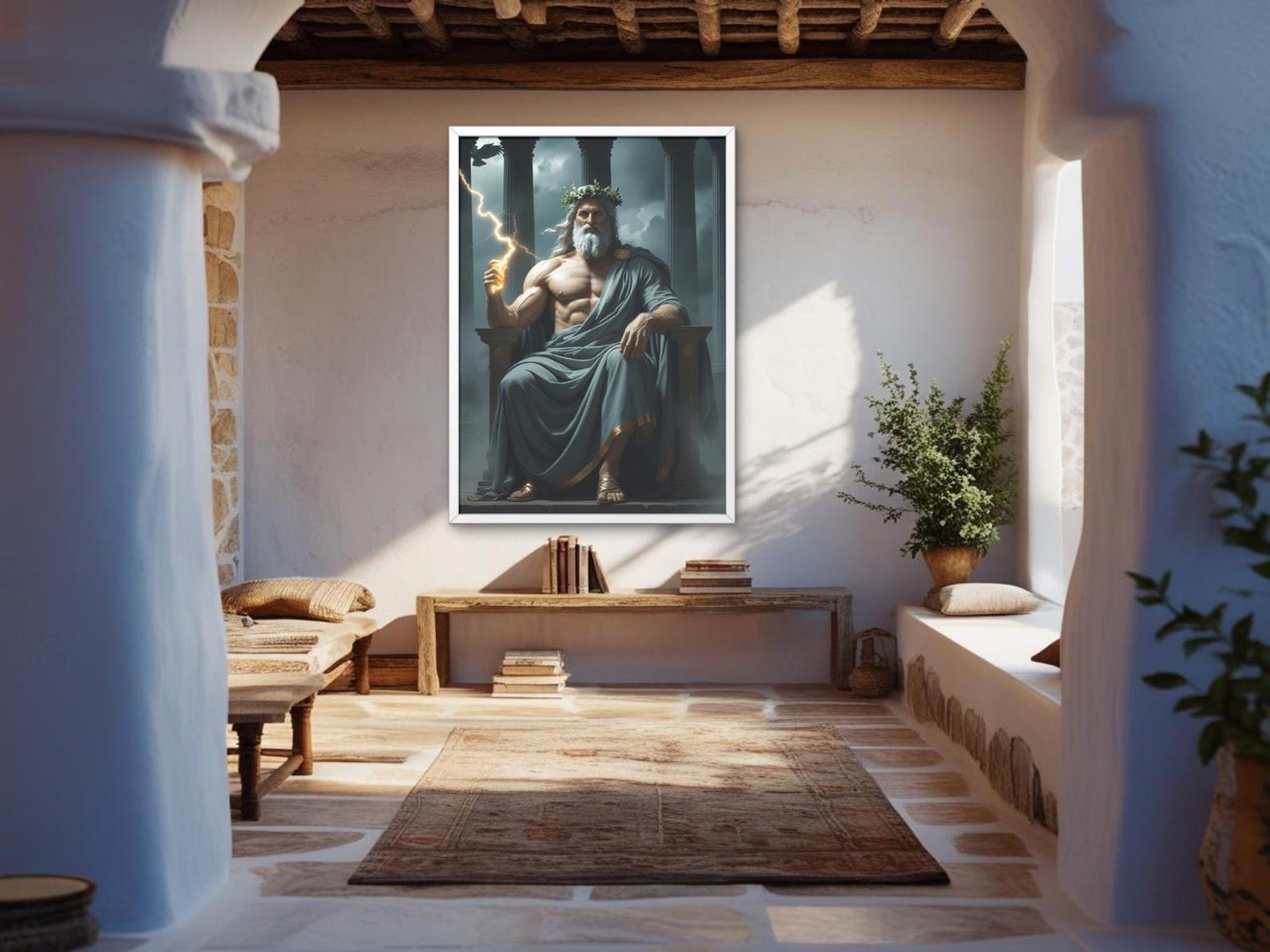 Zeus Sfumato Portrait: Greek God Art, Olympus Decor (digital Download ...