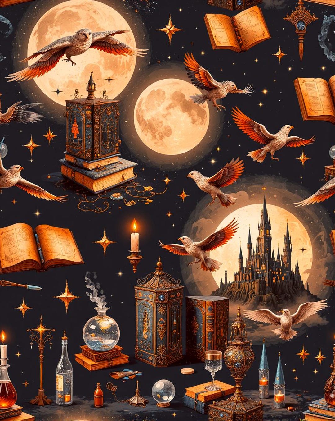 Wizard World Enchanted Wrapping Paper – Magical Fantasy Bookish Gift ...