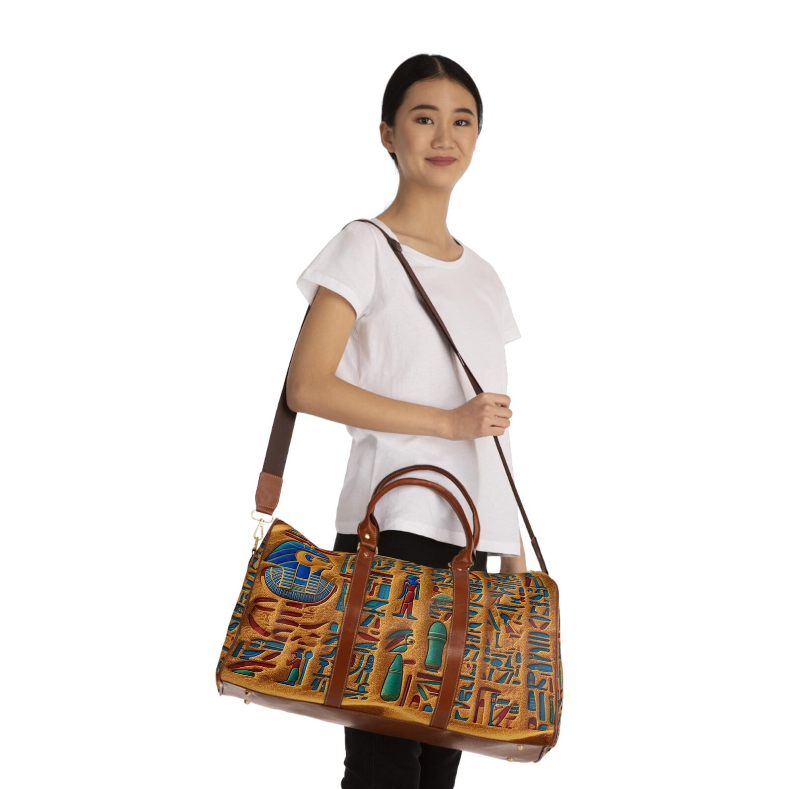Travel Bag, Egyptian Hieroglyphs Design, Tote Bag, Overnight Bag ...