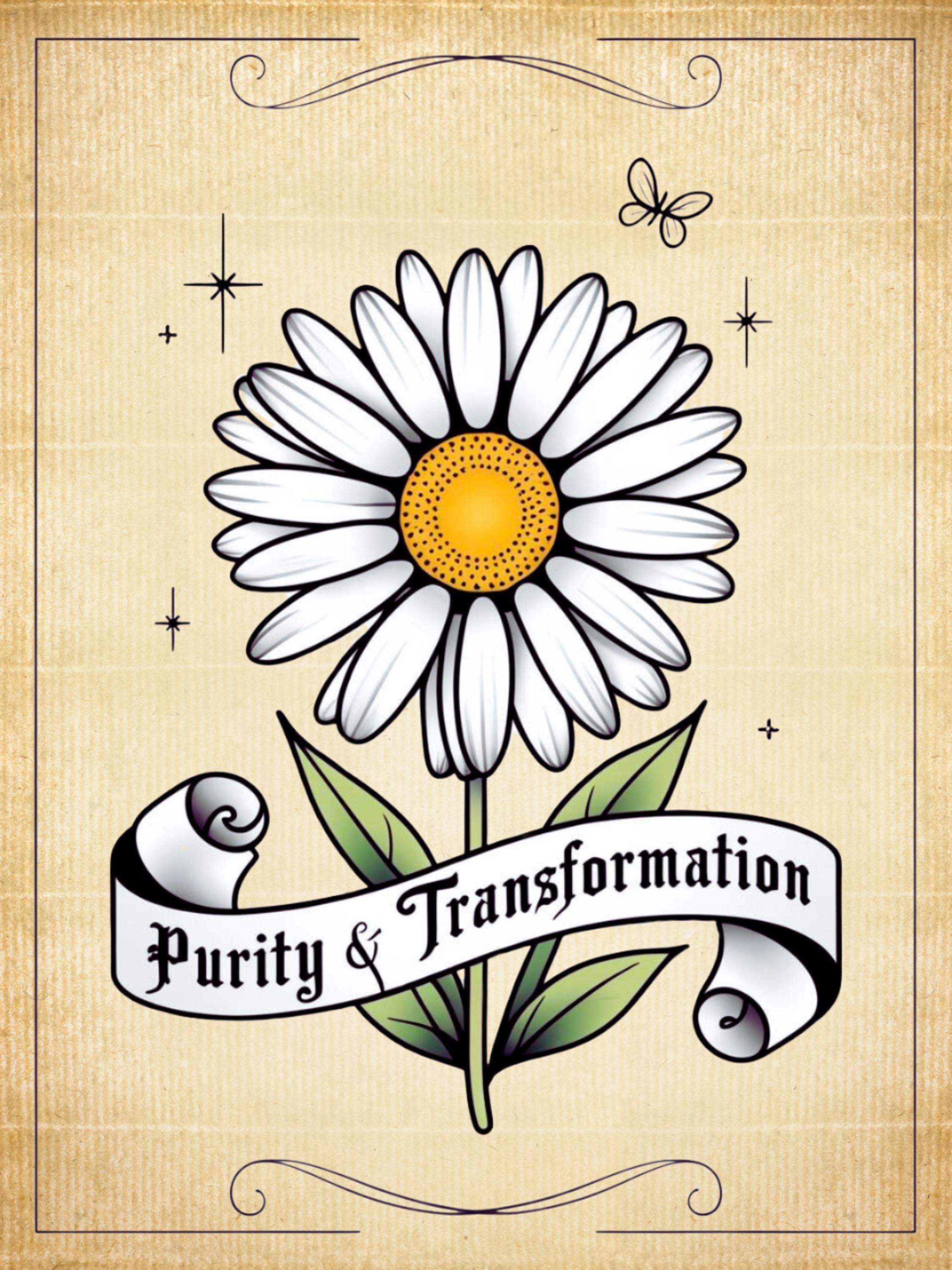 April Birth Flower Tattoo Flash Poster W/tattoo Stencil SVG | Daisy ...