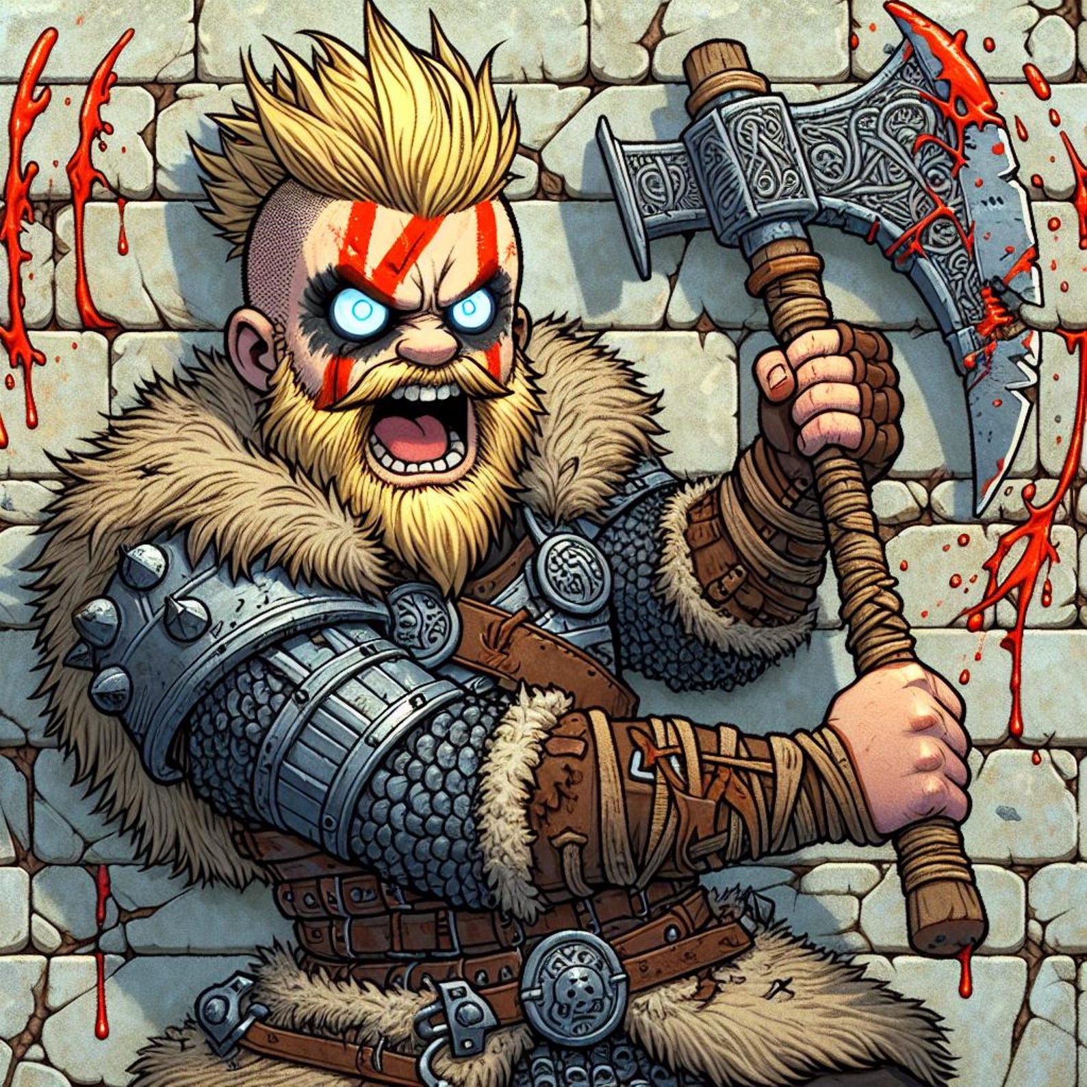 Viking Berserker Art, Norse Warrior Yelling PNG (digital Download) - Etsy
