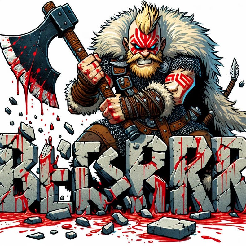 Viking Berserker PNG, Viking Yelling Art, Norse Warrior Image, Viking ...