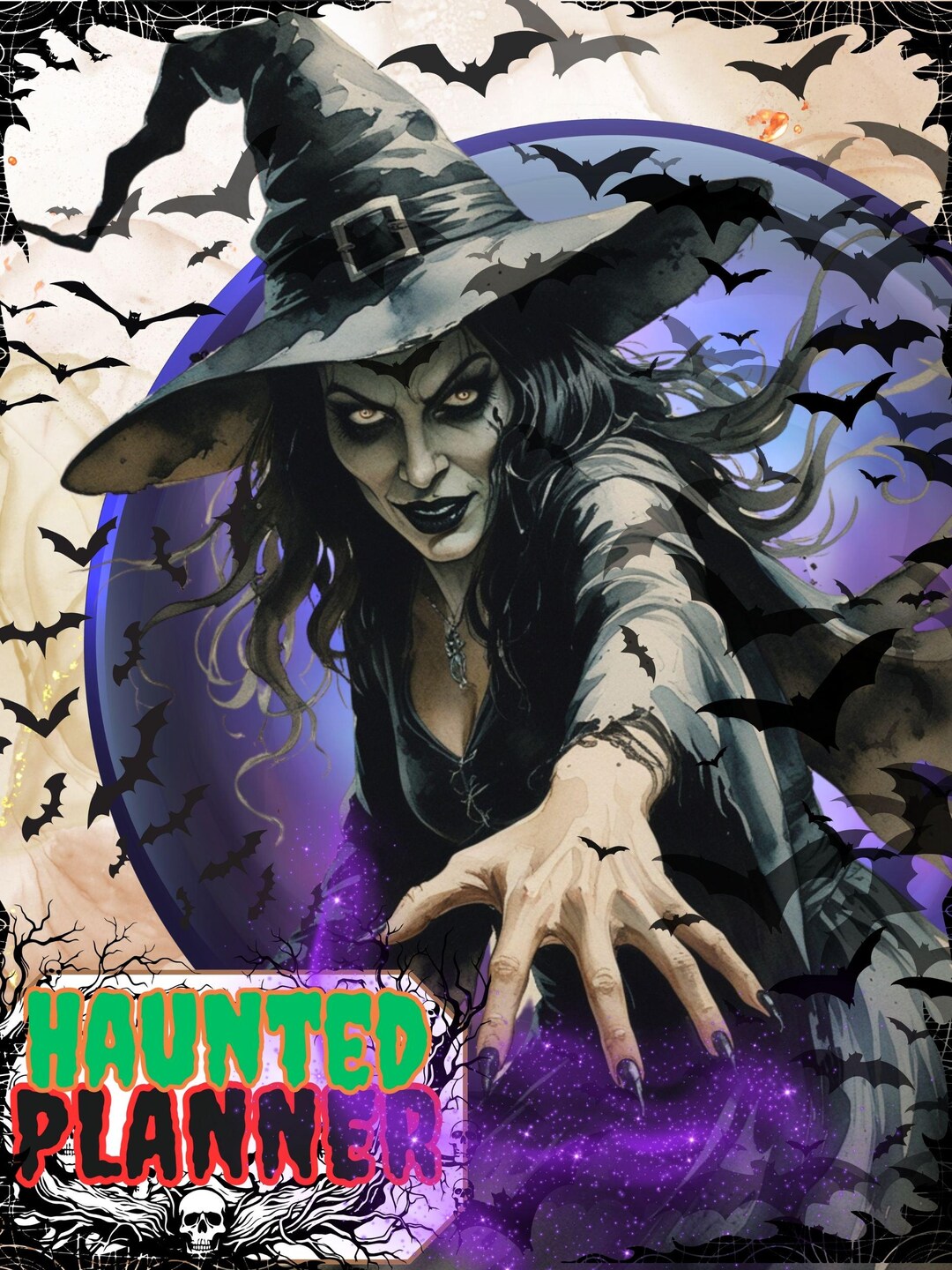 Haunted Horror Planner | Gothic Digital Planner Pages | Undated Daily ...
