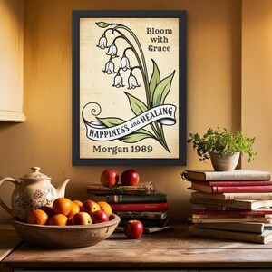 May Birth Flower Tattoo Flash Poster W/tattoo Stencil SVG | Lily of the ...