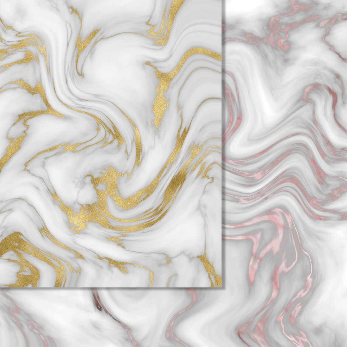 White Marble Digital Paper White Scrapbook Paper Liquid | Etsy