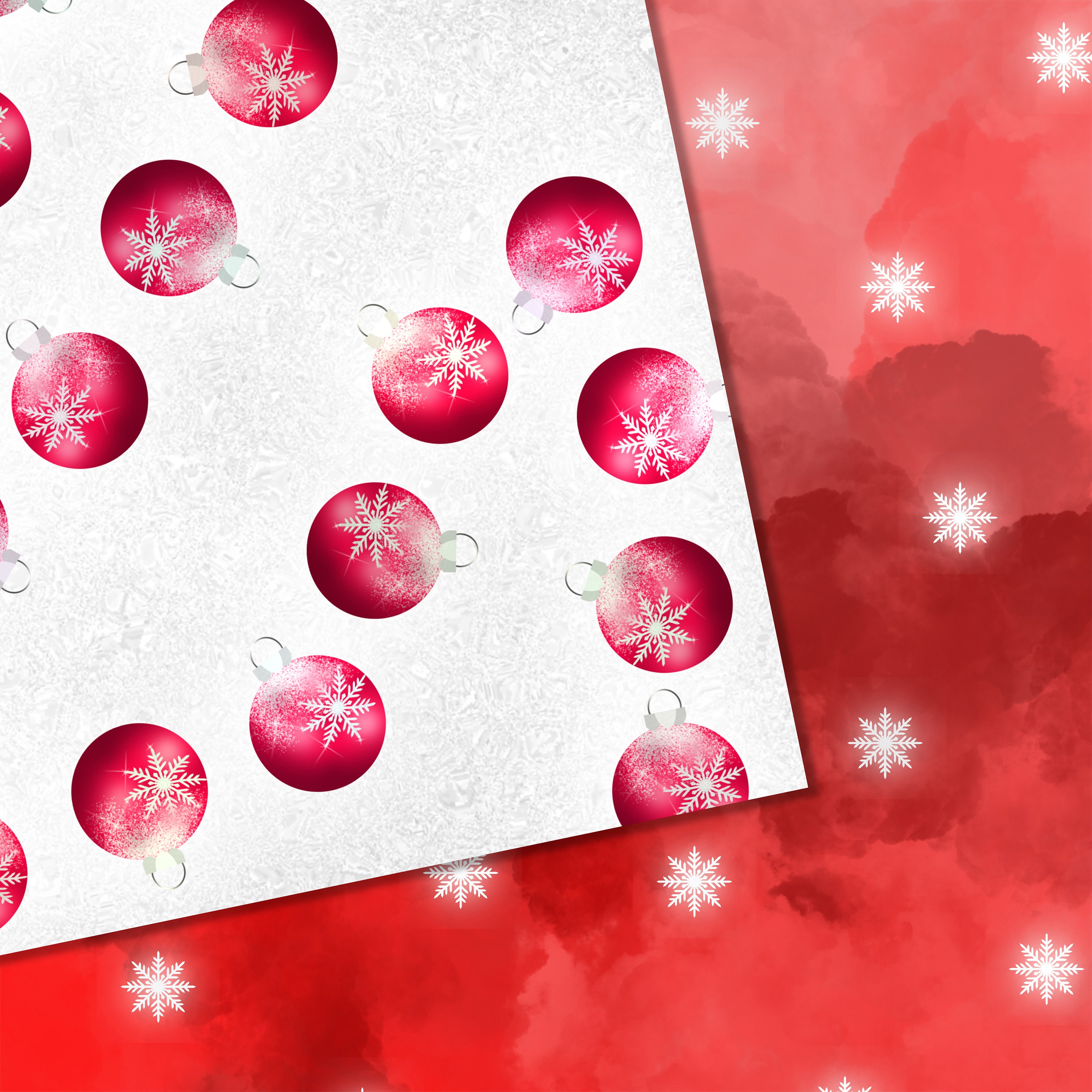 Christmas in Red Digital Paper Red Scrapbook Paper Red - Etsy