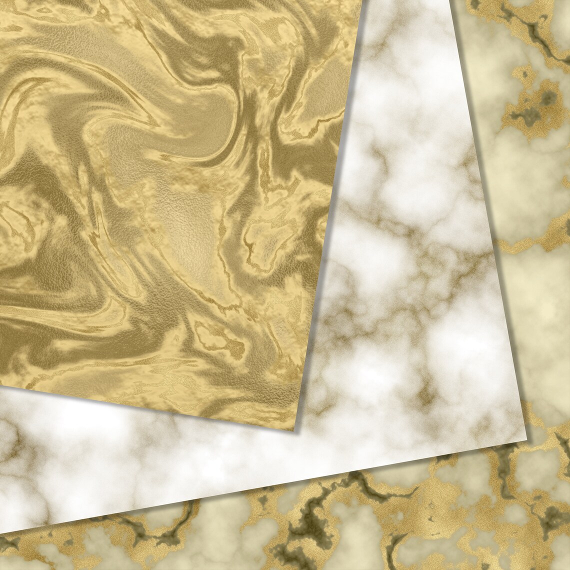 Gold Marble Digital Paper Gold Scrapbook Paper Liquid - Etsy
