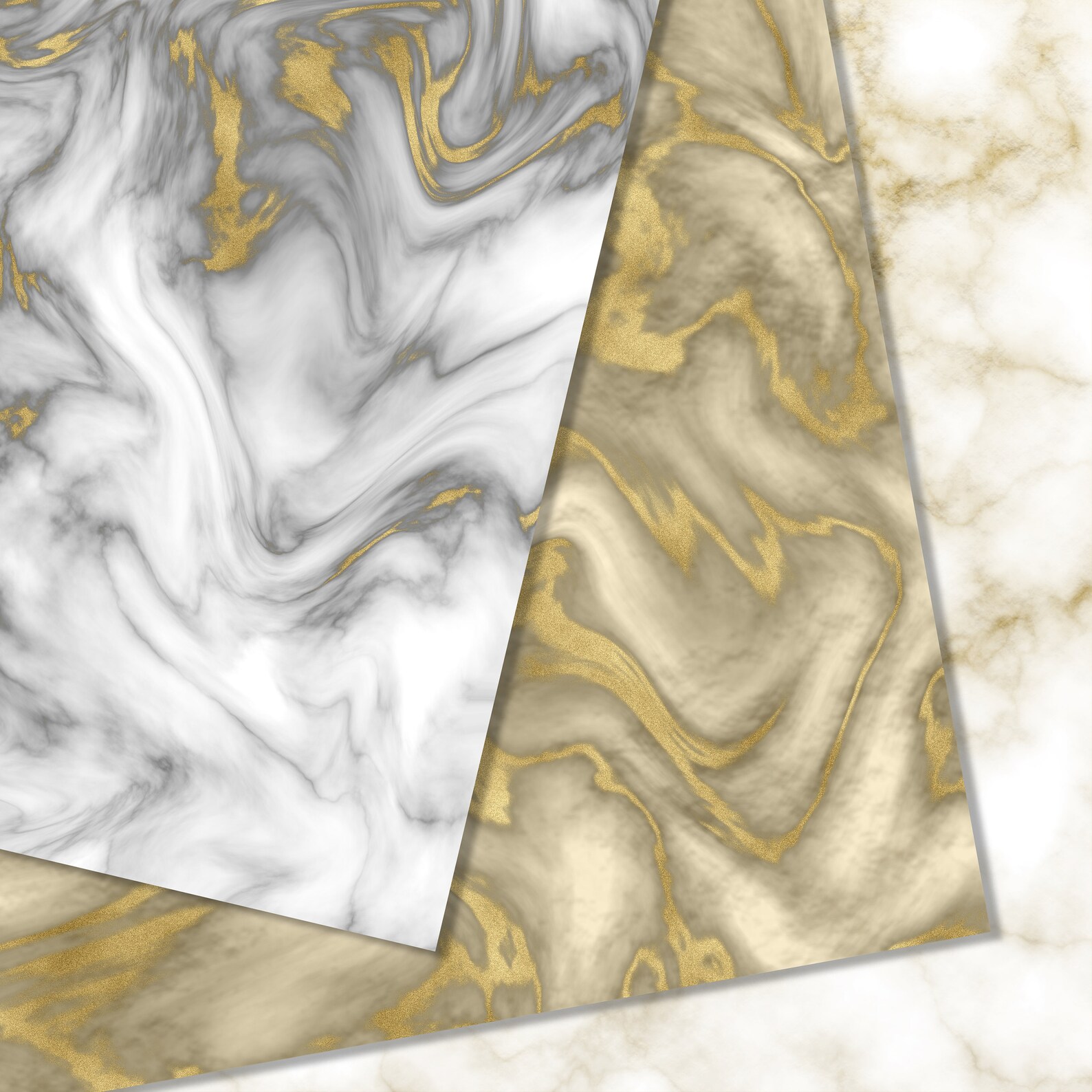 Gold Marble Digital Paper | Gold Scrapbook Paper | Liquid Marble ...