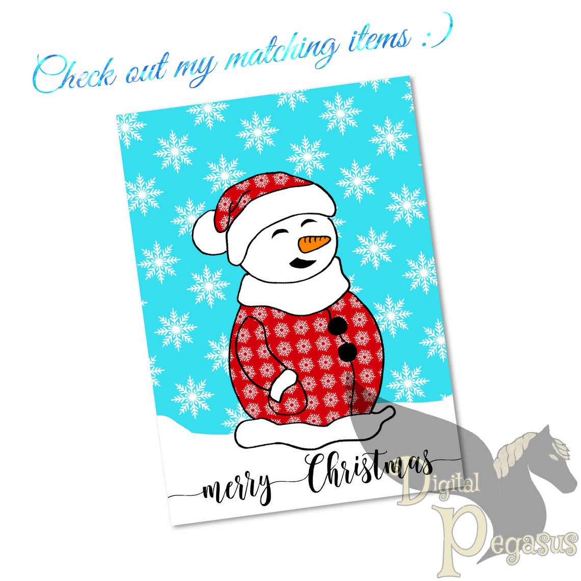 Printable Merry Christmas Card Digital Download Cute Baby - Etsy