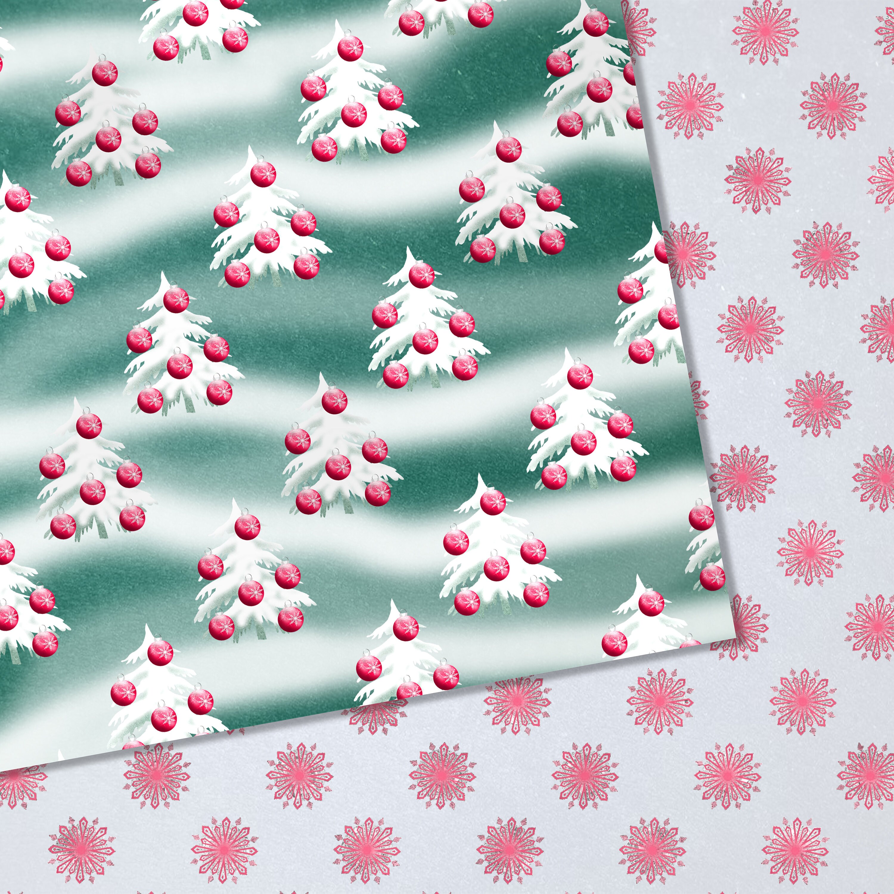 Christmas in Red Digital Paper Red Scrapbook Paper Red - Etsy