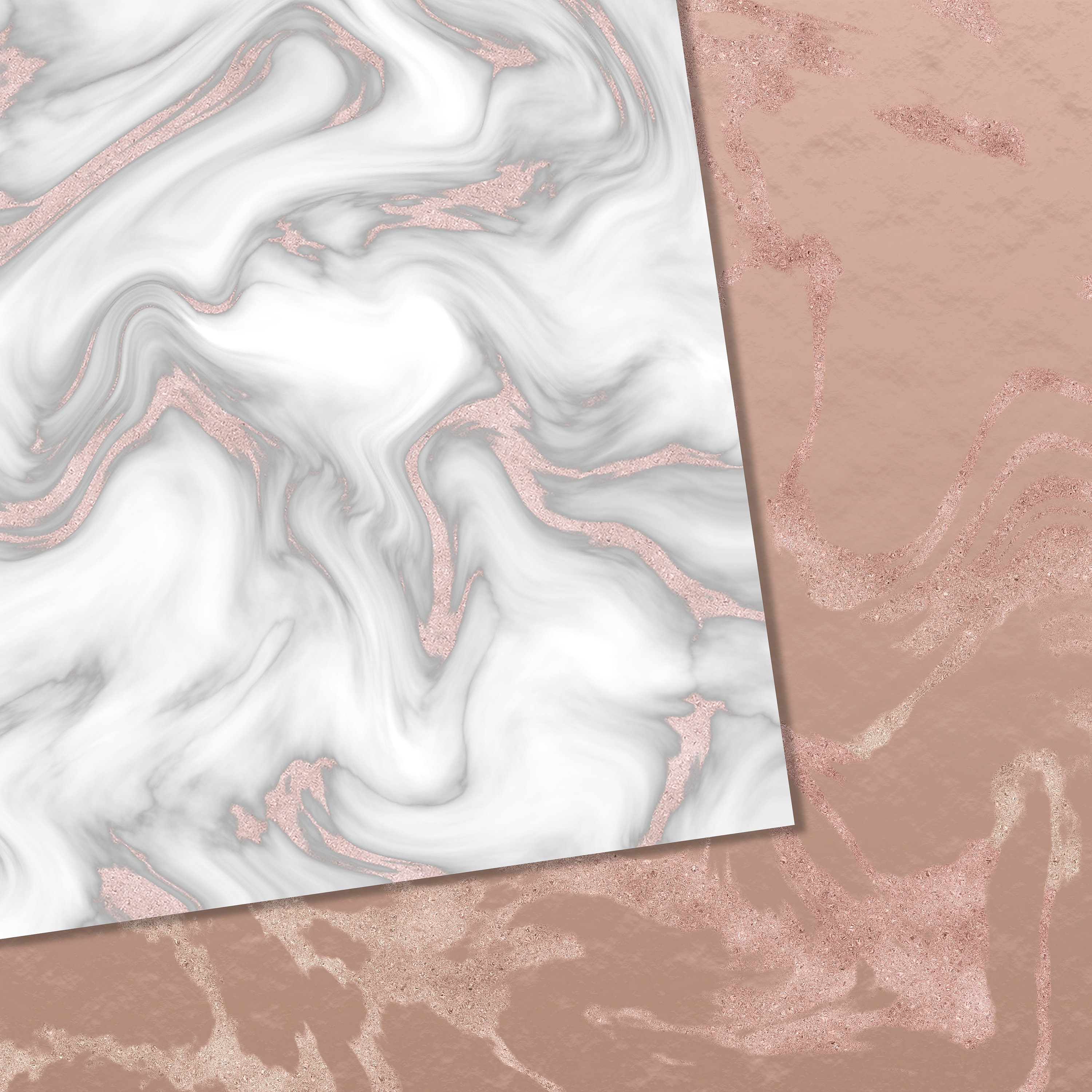 Rose Gold Marble Digital Paper Rose Gold Scrapbook Paper - Etsy