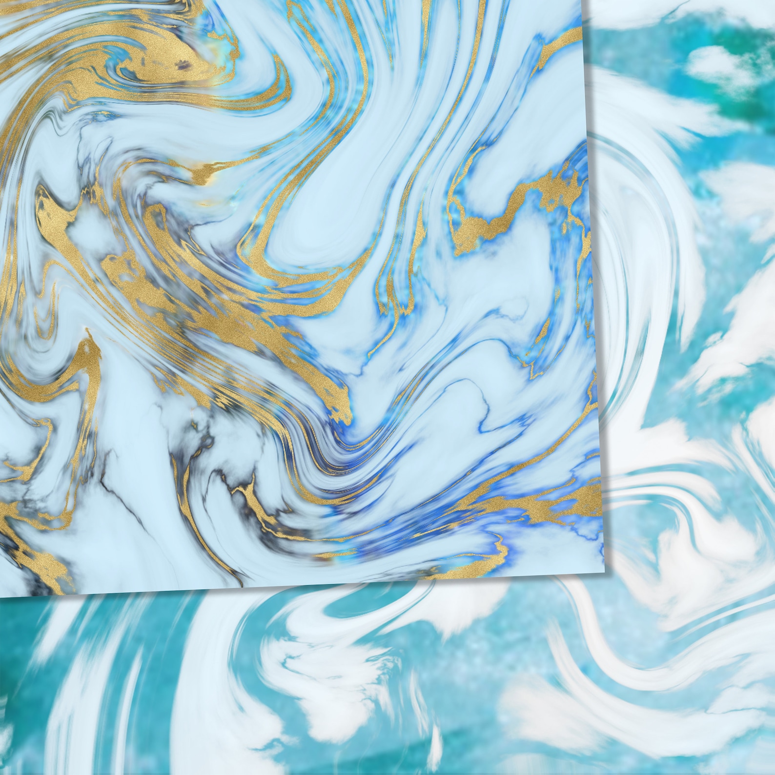 Blue Marble Digital Paper Blue and White Scrapbook Paper Liquid Marble ...