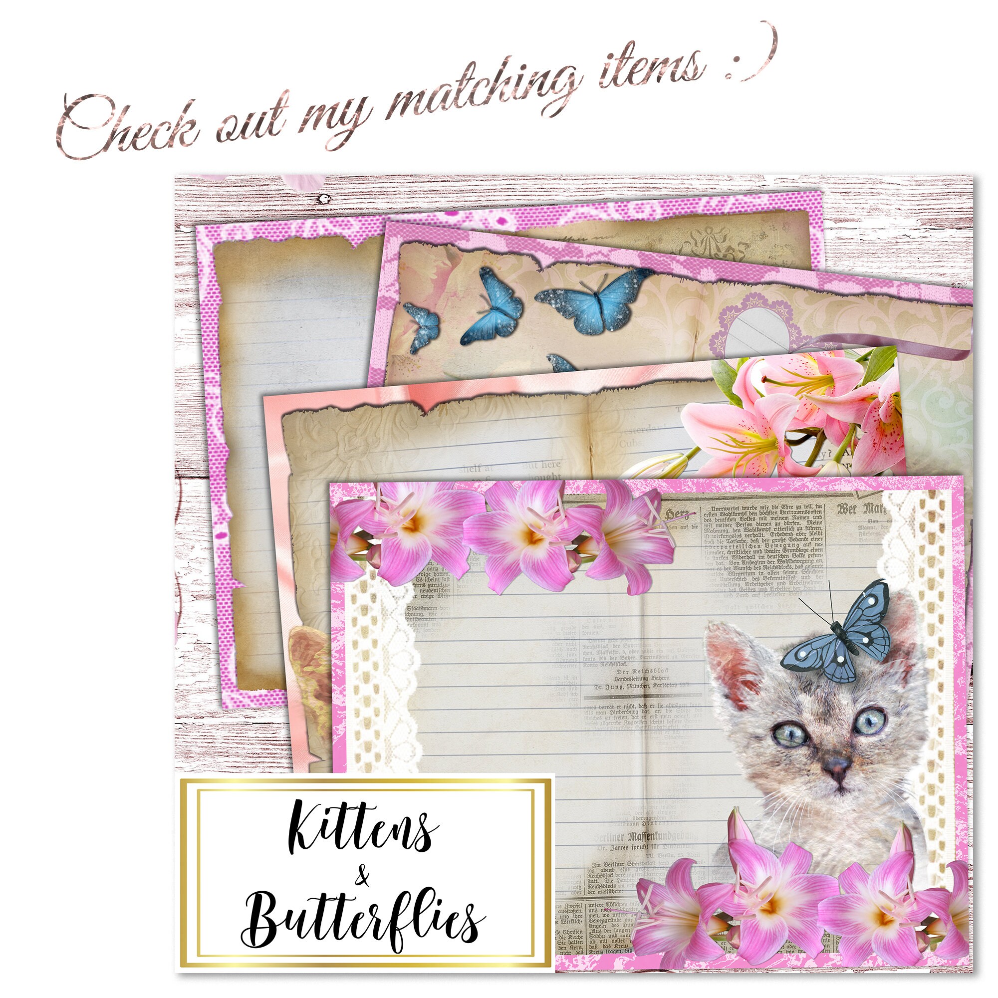 Romantic Birds Digital Paper | Vintage Printable Backgrounds ...
