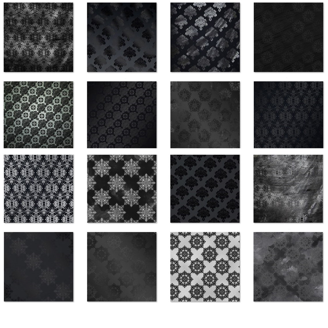 Black Scrapbook Paper Damask Digital Paper Black Stone - Etsy