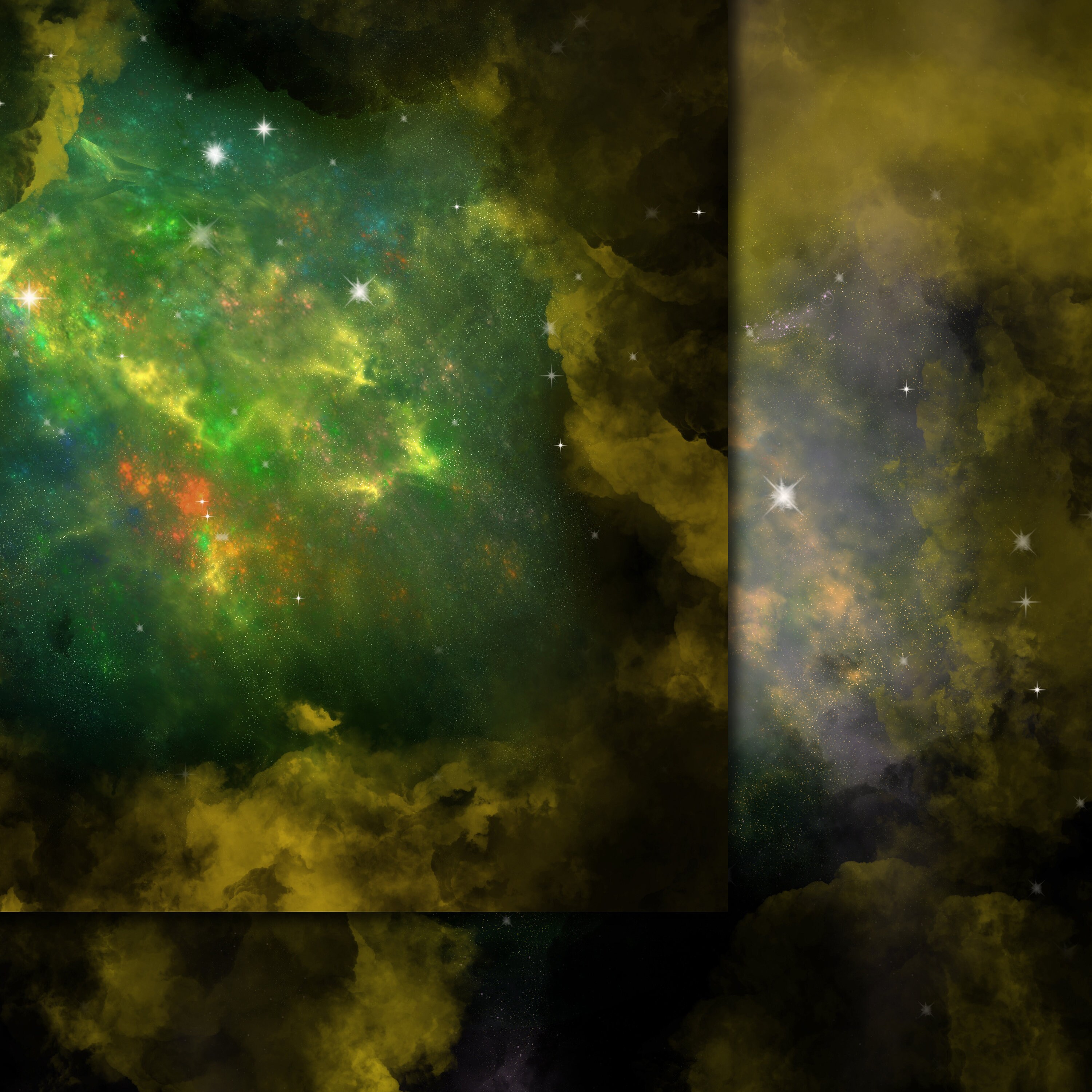 Yellow Galaxy Scrapbook Paper | Digital Paper | Nebula | Stars | Night ...