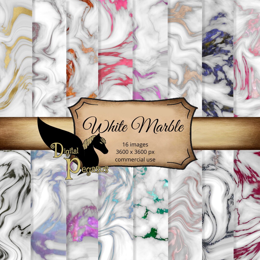 White Marble Digital Paper White Scrapbook Paper Liquid Marble Texture ...