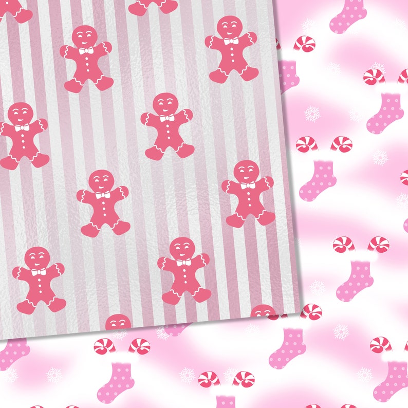 Christmas Digital Paper Pink Christmas Scrapbook Paper | Etsy