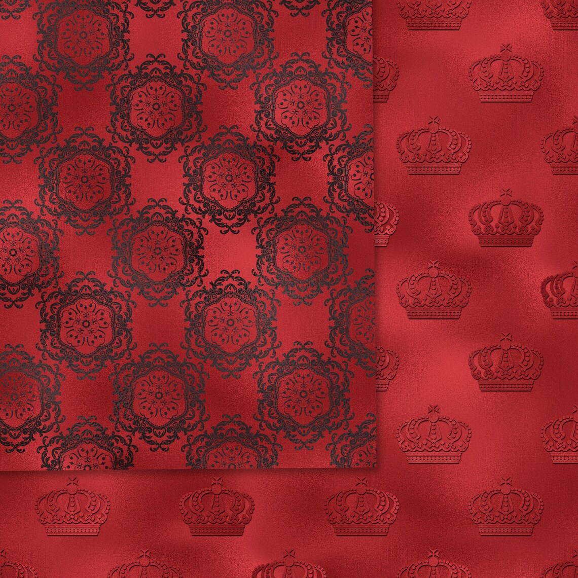 Seamless Red & Black Scrapbook Paper Valentine Digital Paper - Etsy