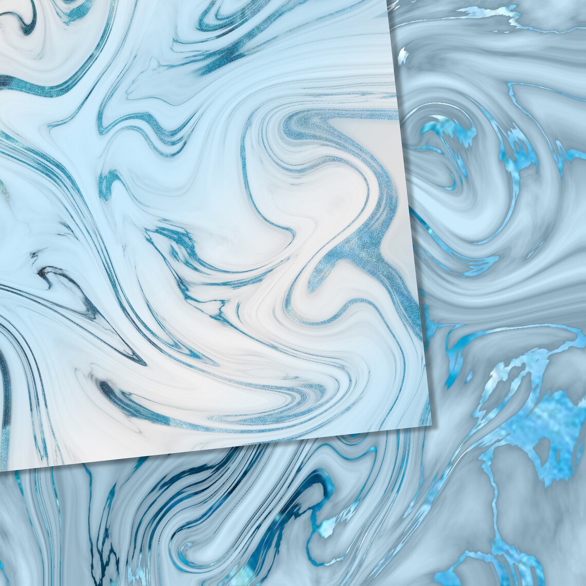 Blue Marble Digital Paper Blue and White Scrapbook Paper Liquid Marble ...