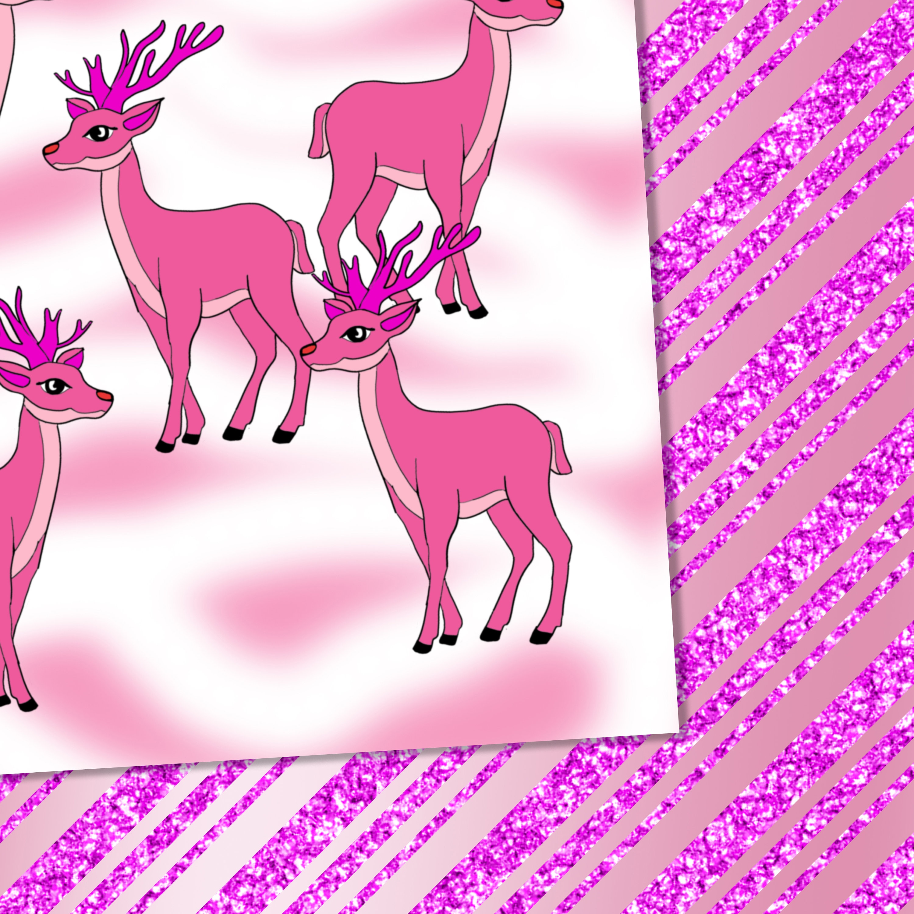 Christmas Digital Paper Pink Christmas Scrapbook Paper - Etsy