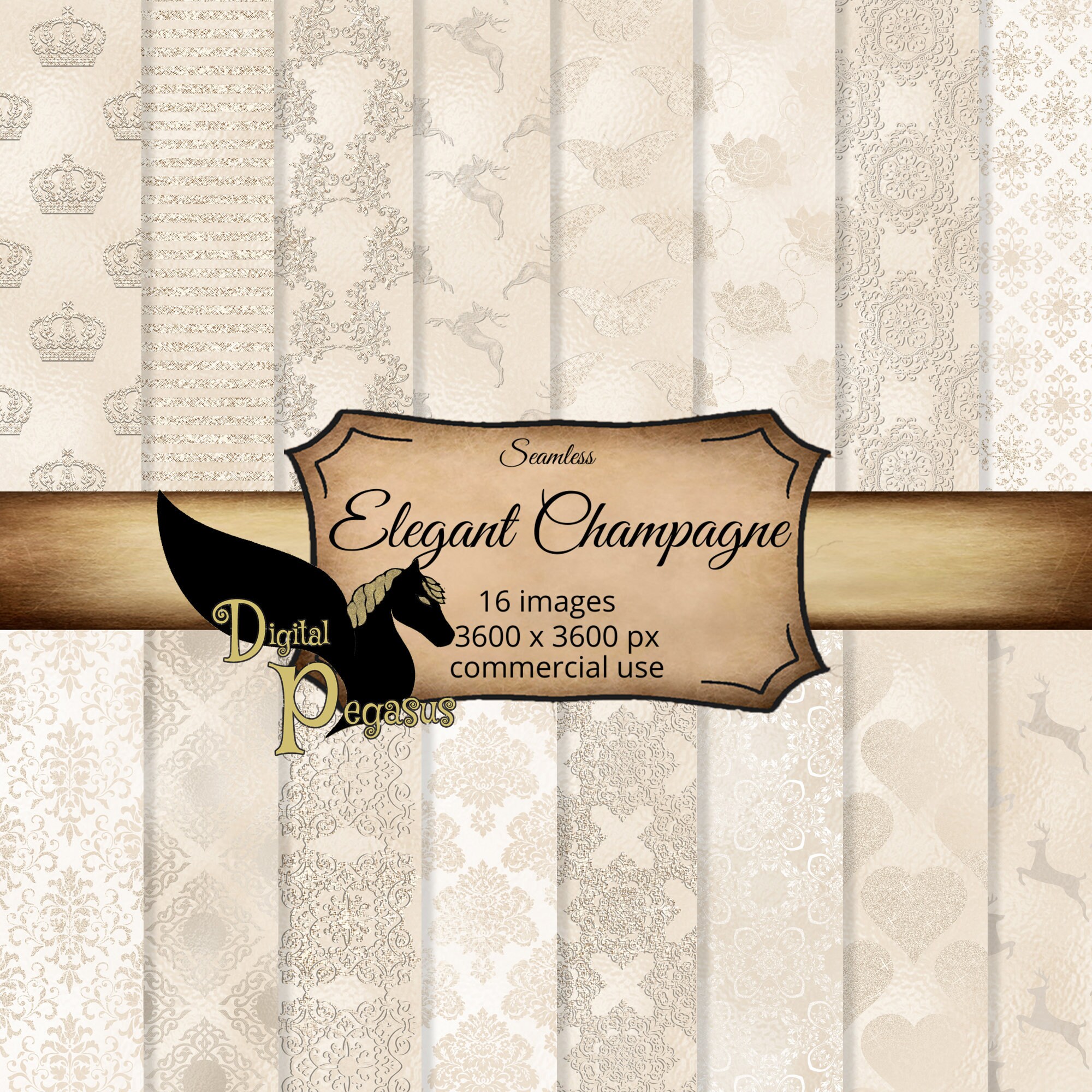 Elegant Champagne Scrapbook Paper Luxury Digital Paper | Etsy