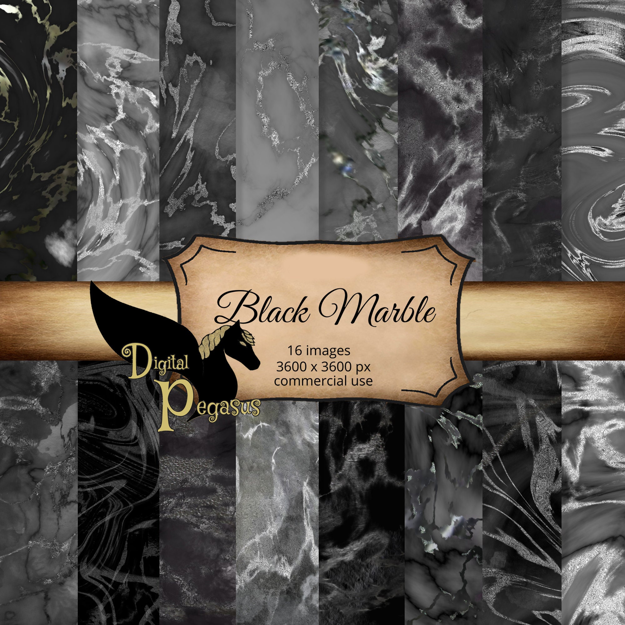 Black Marble Scrapbook Paper Digital Paper Printable Paper | Etsy