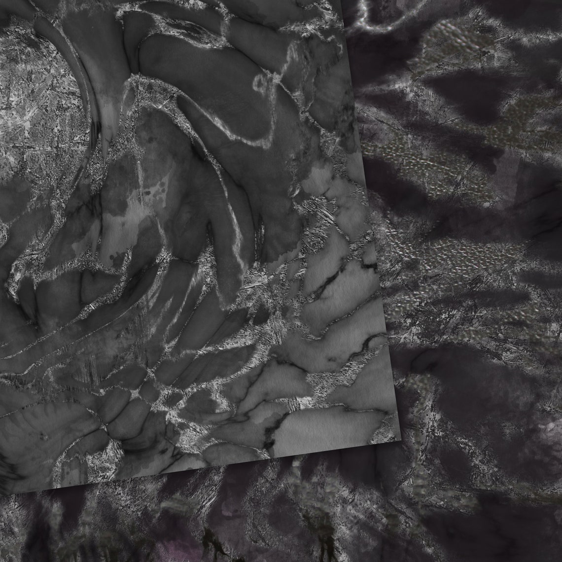 Black Marble Scrapbook Paper Digital Paper Printable Paper - Etsy