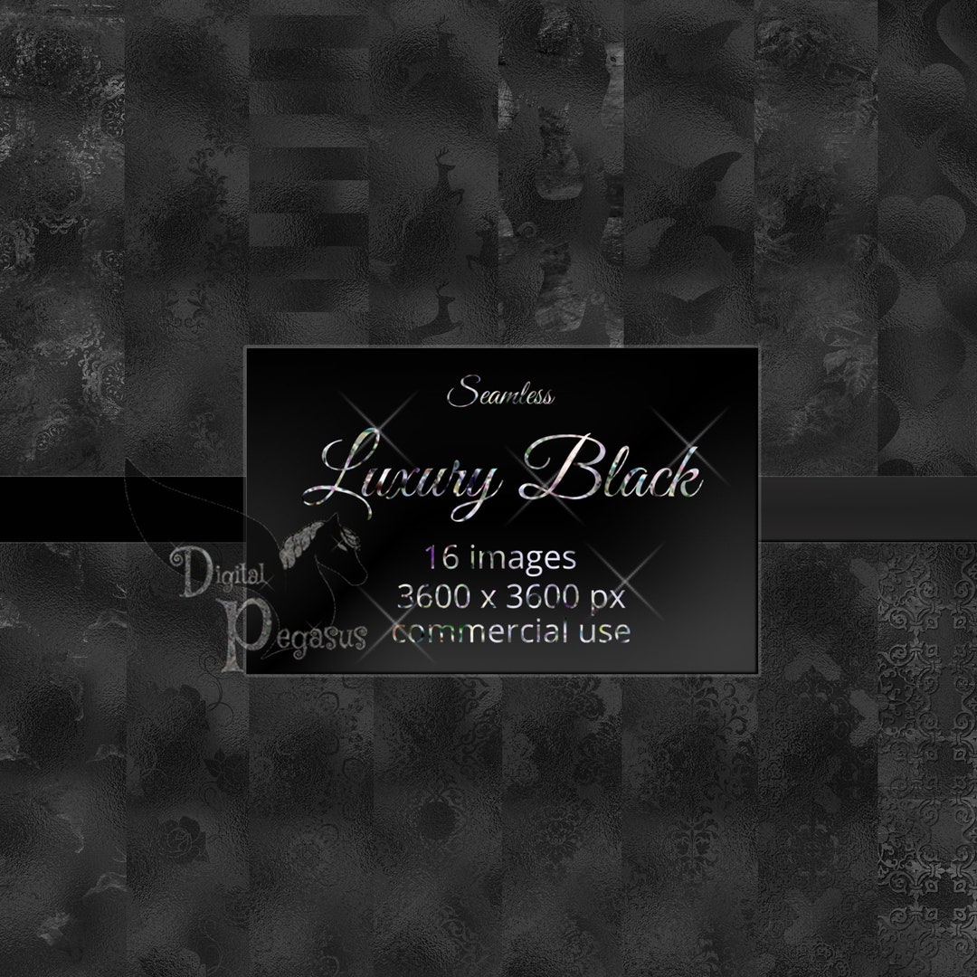 Luxury Black Scrapbook Paper | Luxury Digital Paper | Black Seamless ...