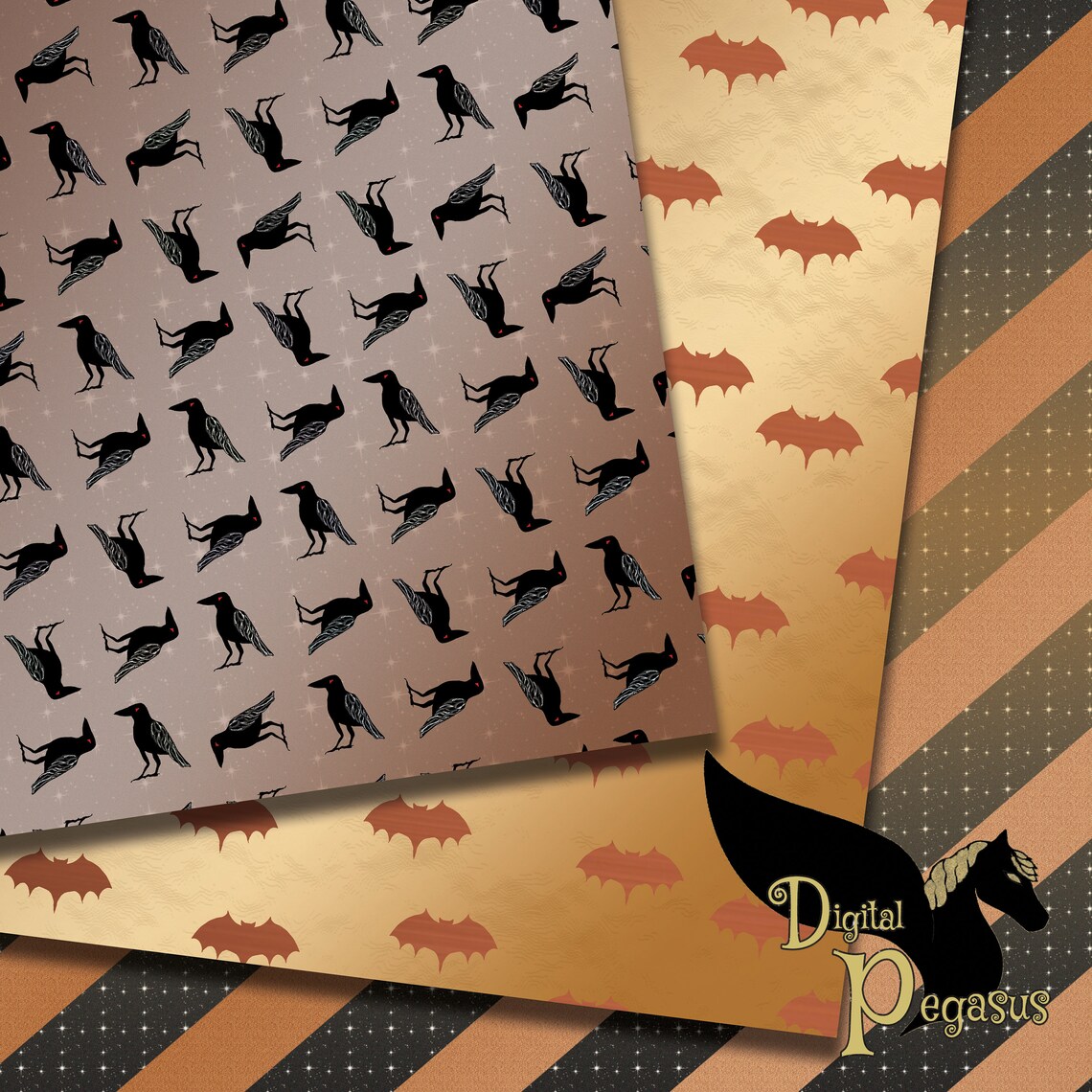 Copper Halloween Digital Paper Printable Scrapbook Paper Gothic ...