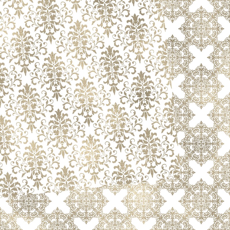 Seamless Gold and White Damask Scrapbook Paper Valentine - Etsy