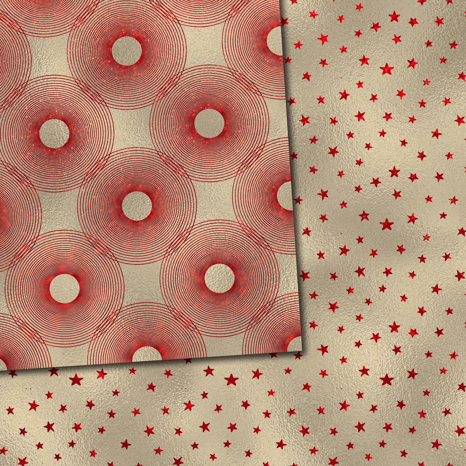 Gold and Red | Seamless Gold and Red Scrapbook Paper | Digital Paper ...