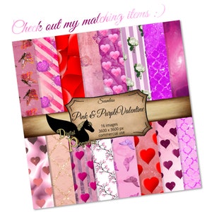 Valentine Pink Scrapbook Paper | Pink Digital Paper | Flowers Valentine ...