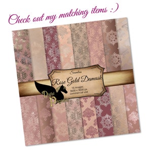 Teal and Gold Scrapbook Paper | Gold Damask Digital Paper | Teal ...