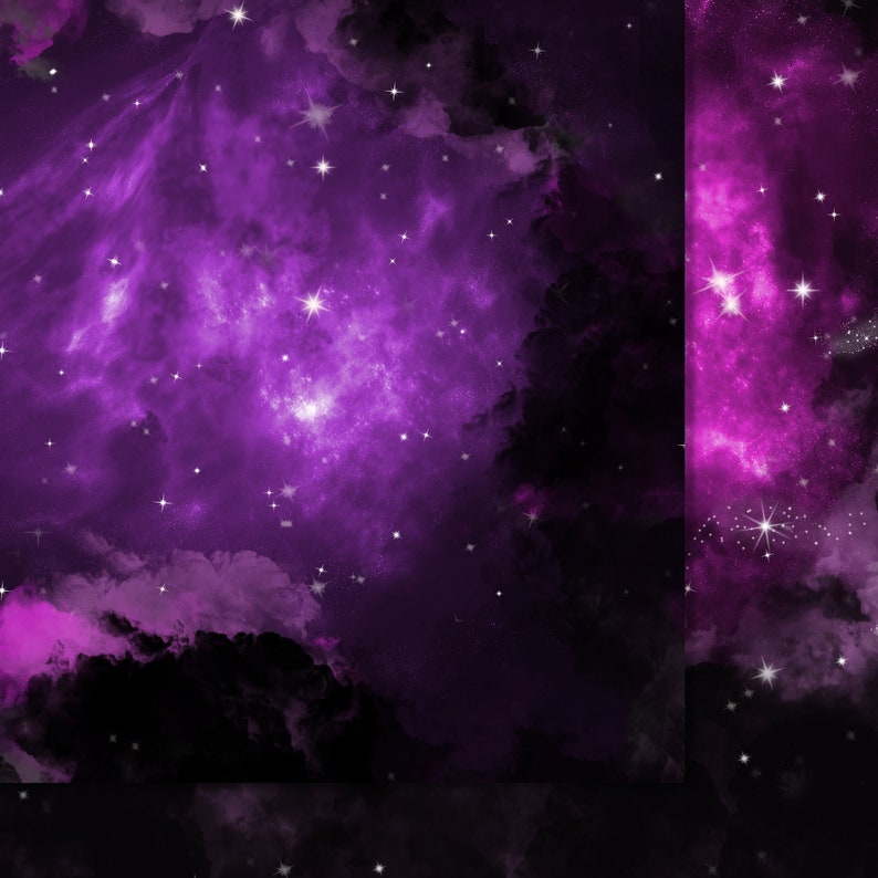Purple Galaxy Digital Paper | Purple Scrapbook Paper | Printable ...