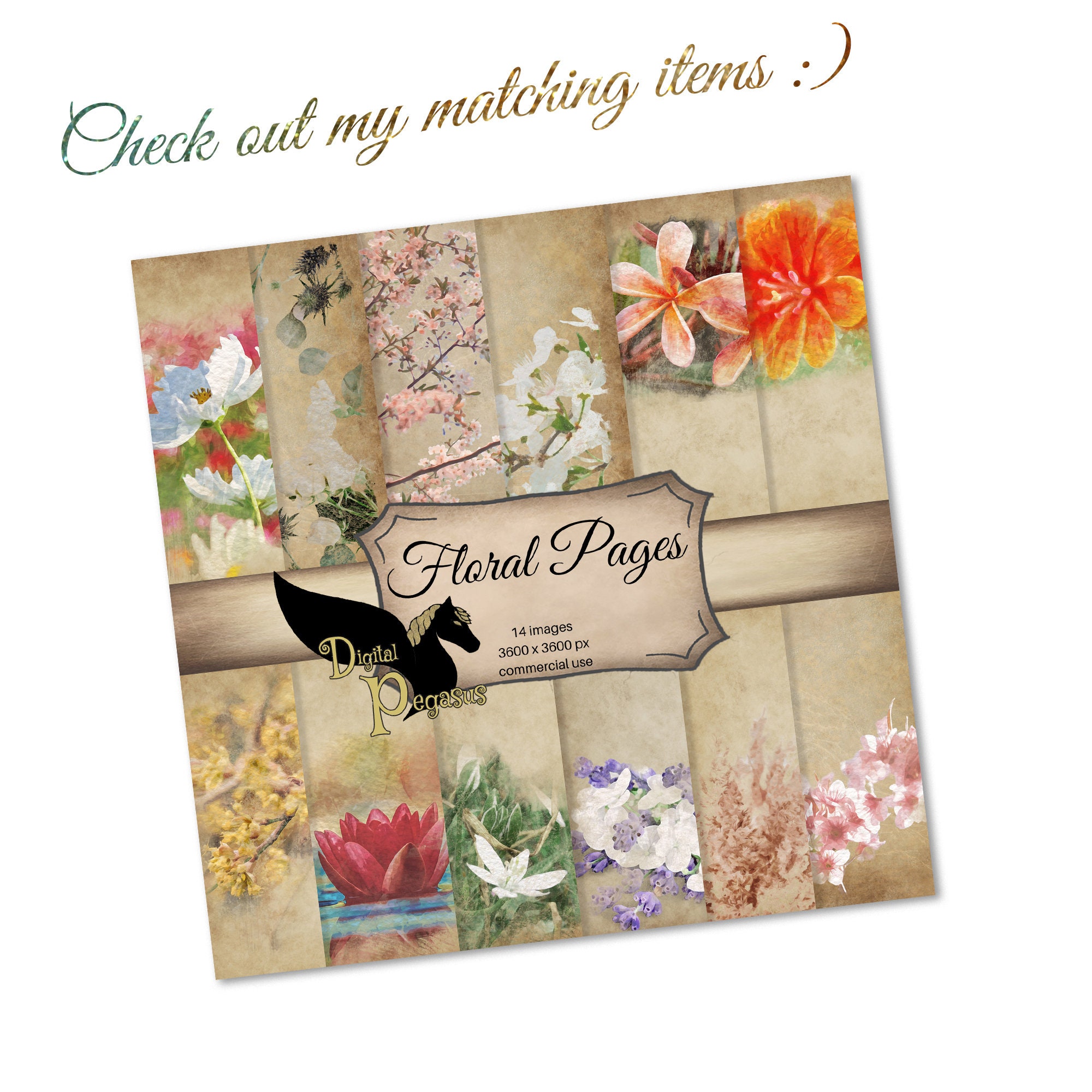 Romantic Birds Digital Paper | Vintage Printable Backgrounds ...
