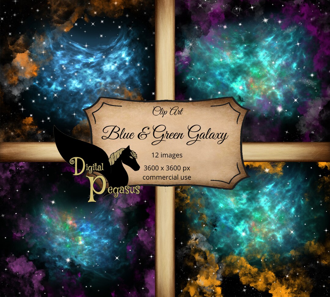 Blue and Green Galaxy Overlays | Nebulae, Universe Dust, Stars ...