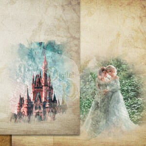 Castle Story Digital Paper | Vintage Printable Backgrounds | Watercolor ...