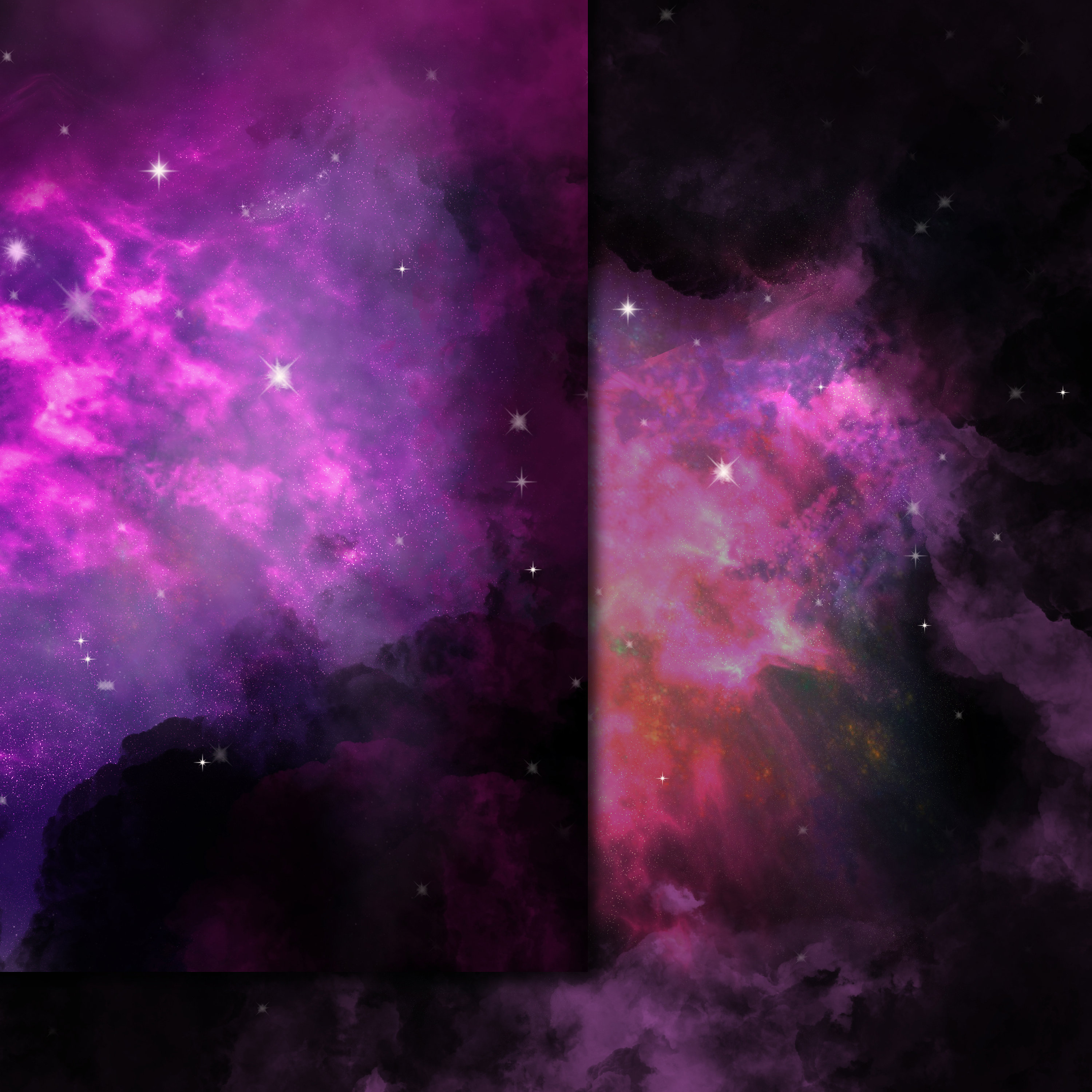 Pink Galaxy Scrapbook Paper | Digital Paper | Nebula | Stars | Night ...