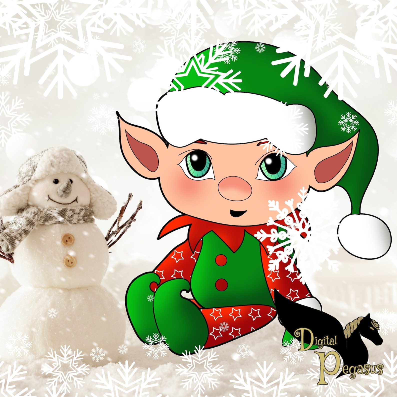 Christmas Baby Elf | Baby Elf Clip Art | PNG | 300 DPI | High-quality ...
