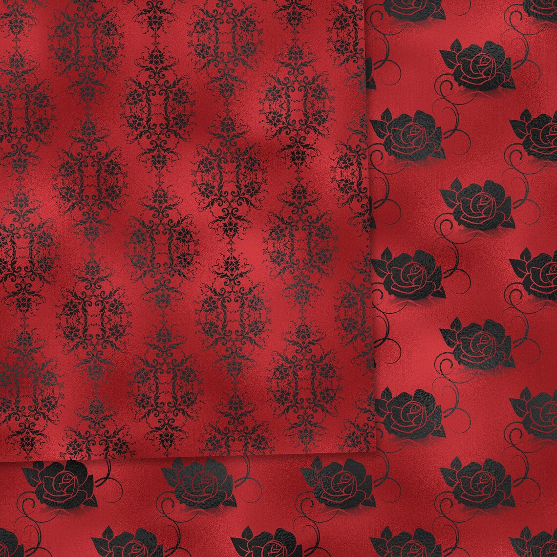 Seamless Red & Black Scrapbook Paper Valentine Digital Paper - Etsy
