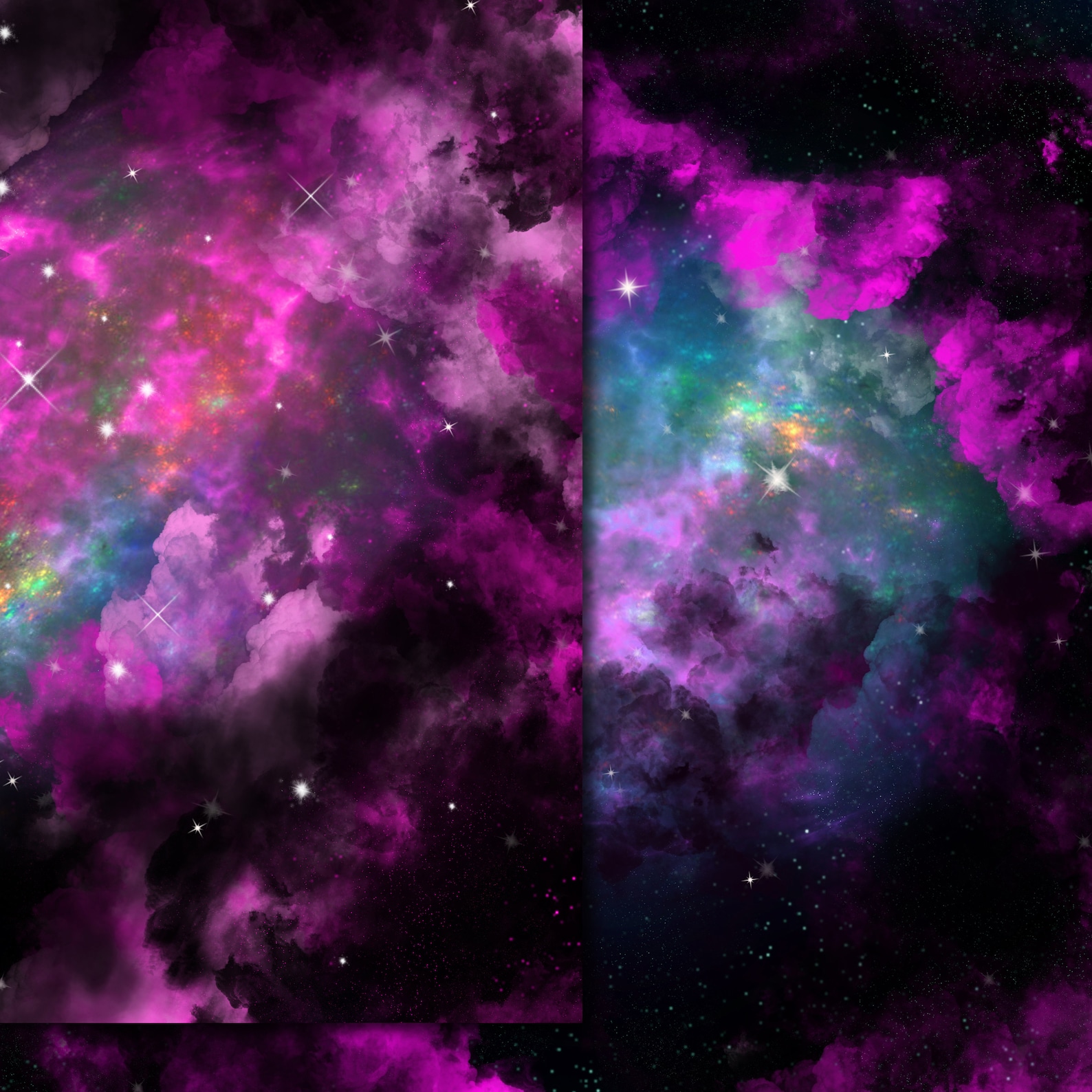 Pink Galaxy Scrapbook Paper | Digital Paper | Nebula | Stars | Night ...