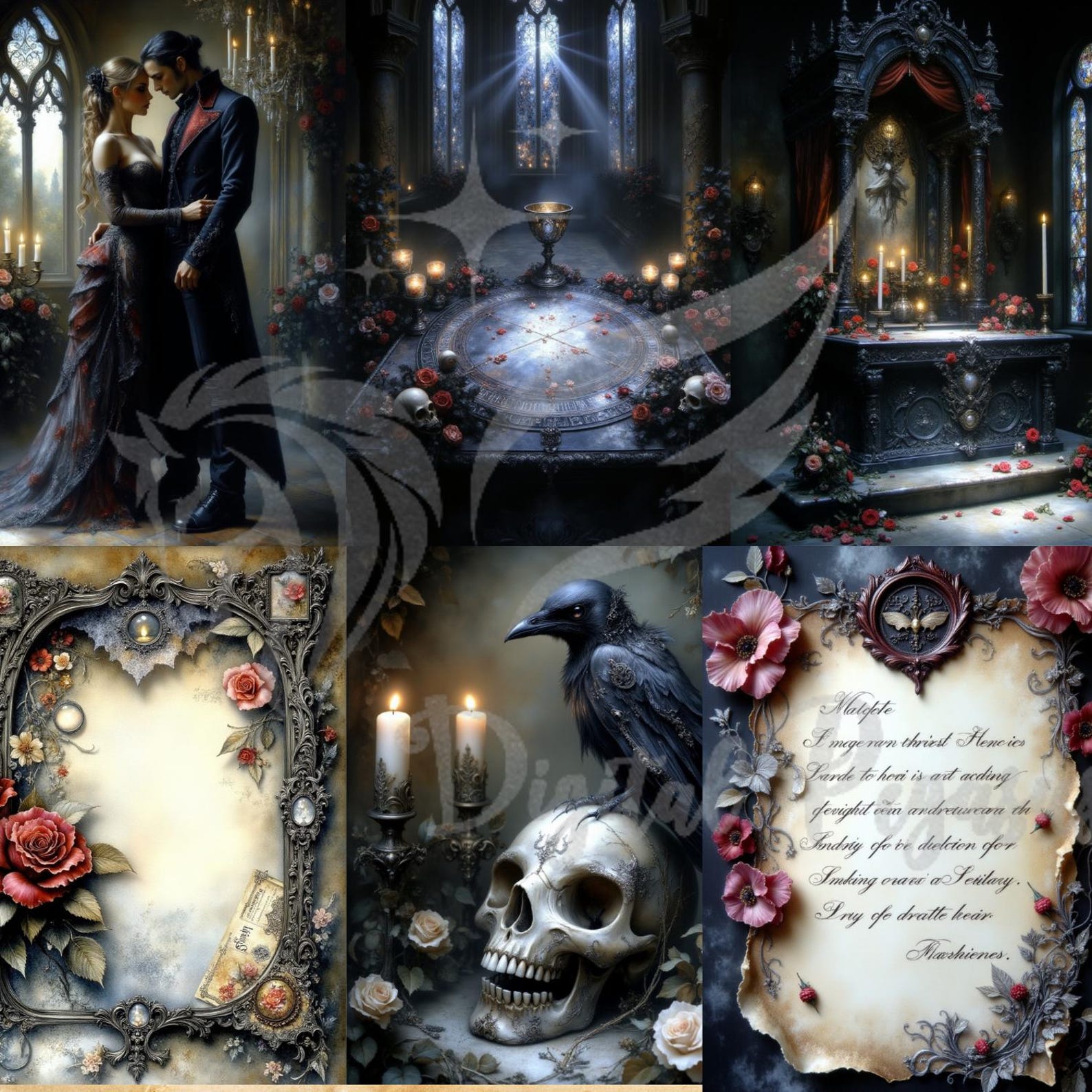 Gothic Vampire Junk Journal Kit | 46 Pages Printable Ephemera, Skull ...